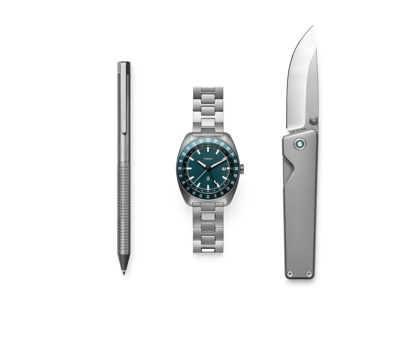 The James Brand × Timex Automatic GMT Titanium Watch